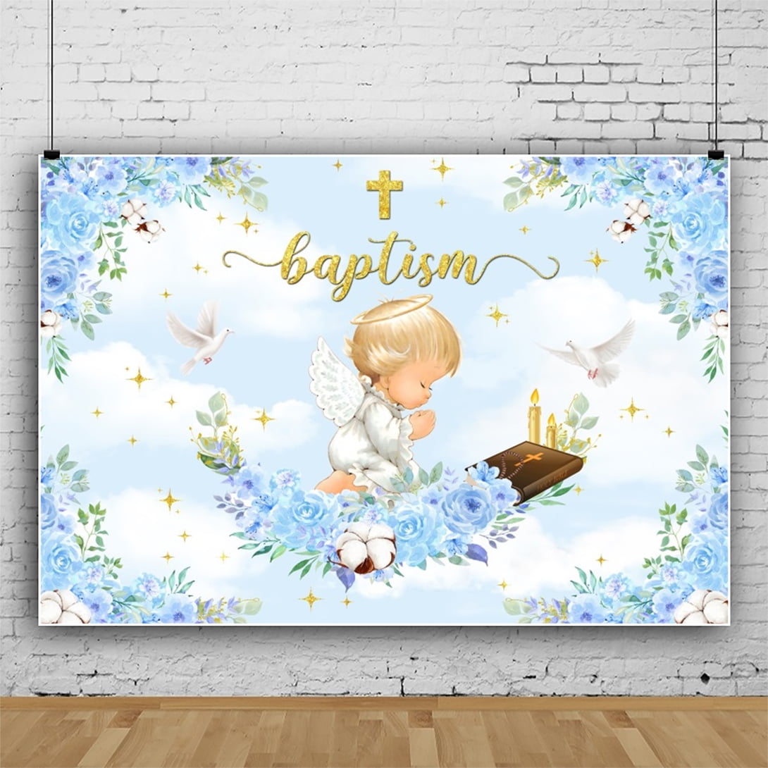 SUNOLIFE Baptism Baby Backdrop Banner Mi Bautizo First Holy Communion ...