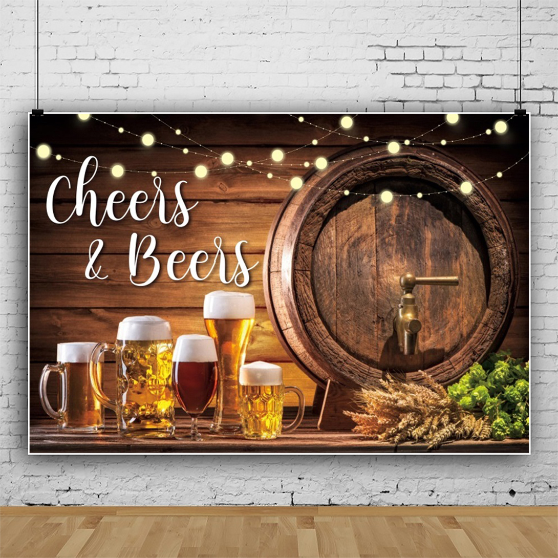 SUNOLIFE Beers Backdrop Banner Cheers Party Photo Background Banner ...