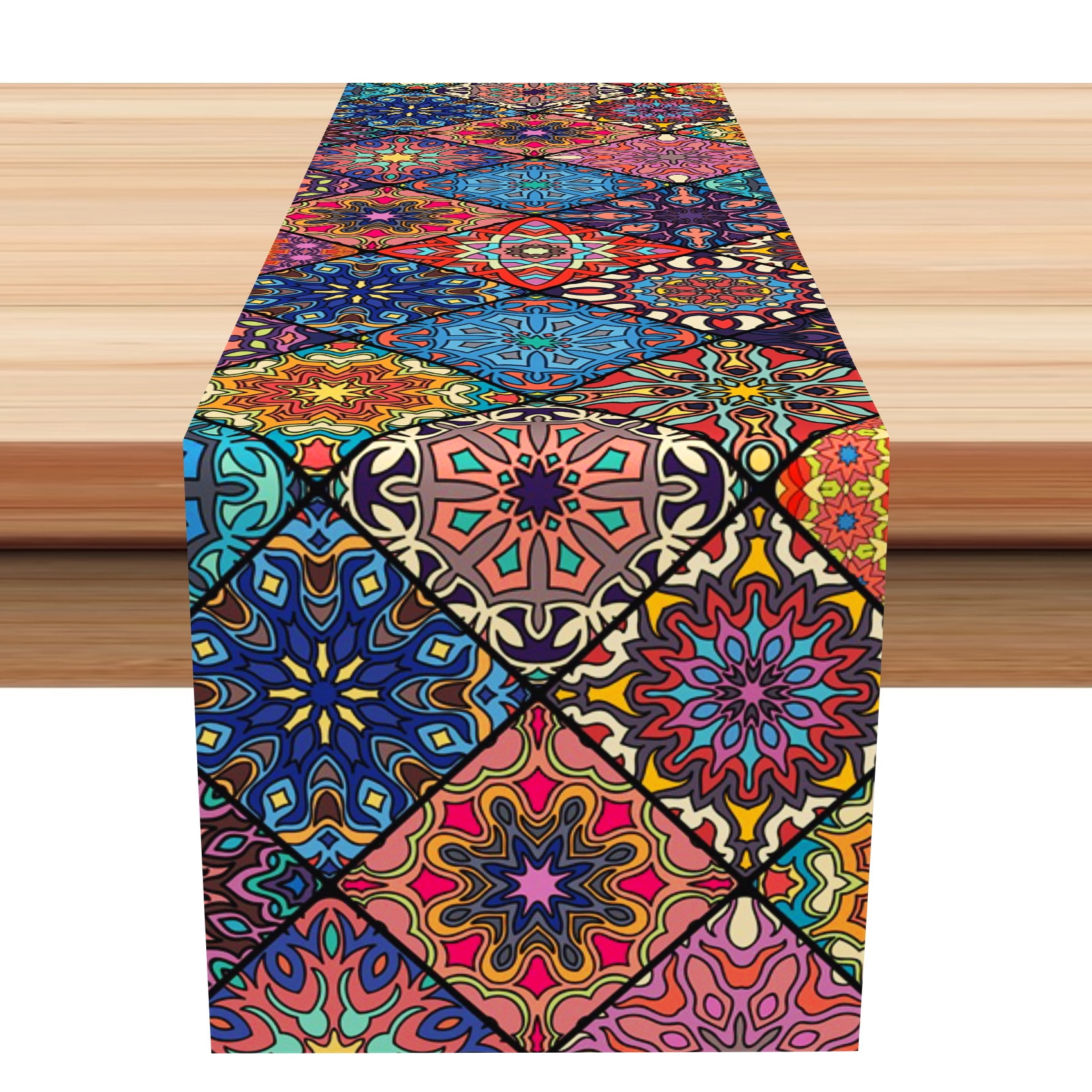 SUNOLIFE Colorful Bohemian Table Runner Indian Boho Table Runner for ...