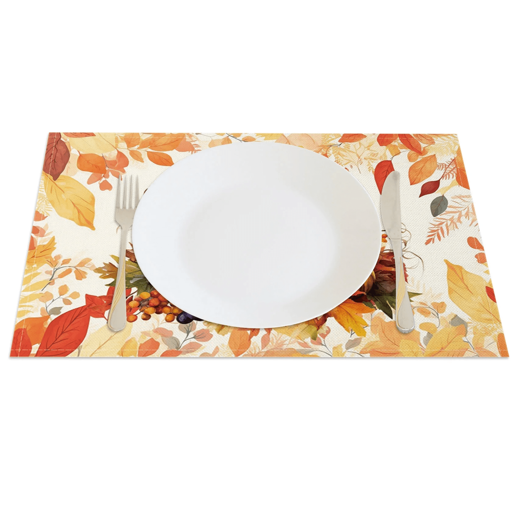 SUNOLIFE Fall Pumpkins Placemats Set of 4,Autumn Thanksgiving Party ...
