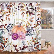 SUNOLIFE Halloween Ghost Shower Curtain Horror Pumpkins Castle ...