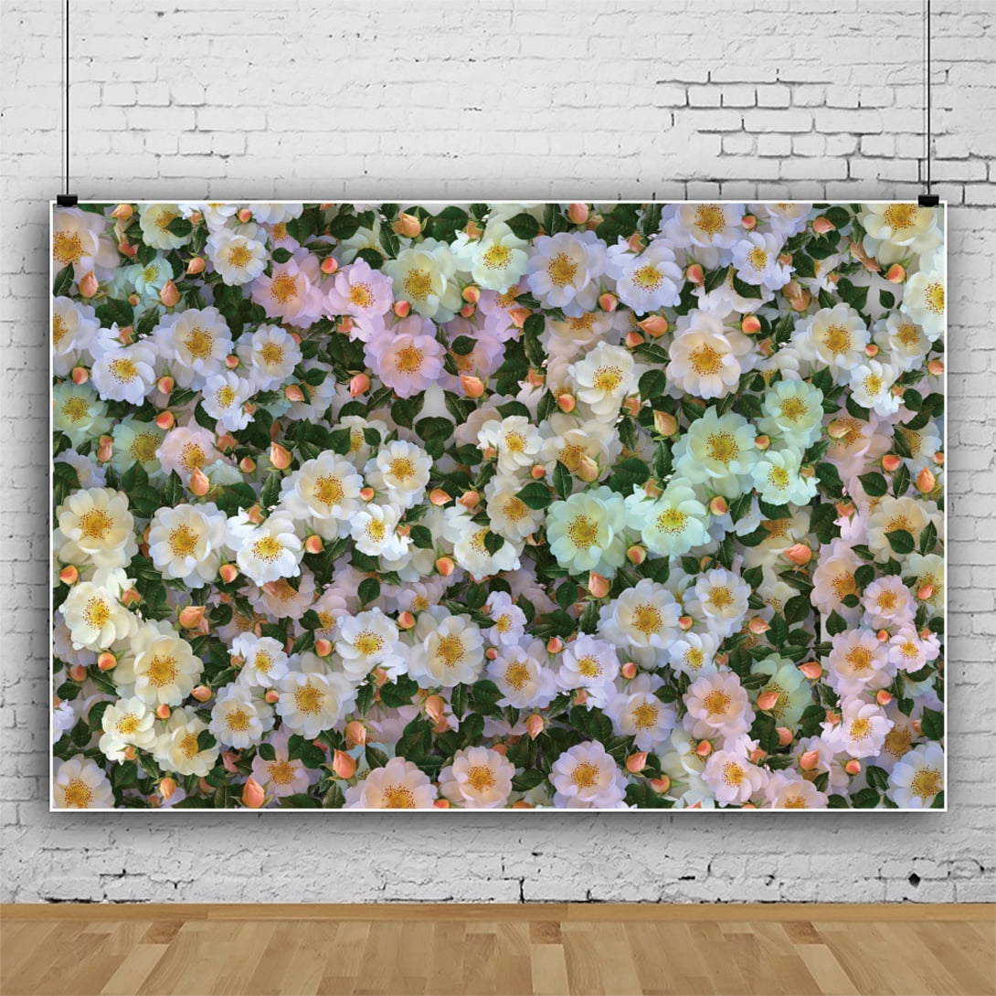 SUNOLIFE Floral Wall Backdrop Banner Wedding Bridal Photo Background ...