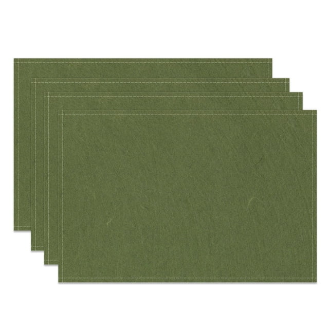 SUNOLIFE Green Placemats Modern Table Mats Set of 4,Linen Fabric Mats ...