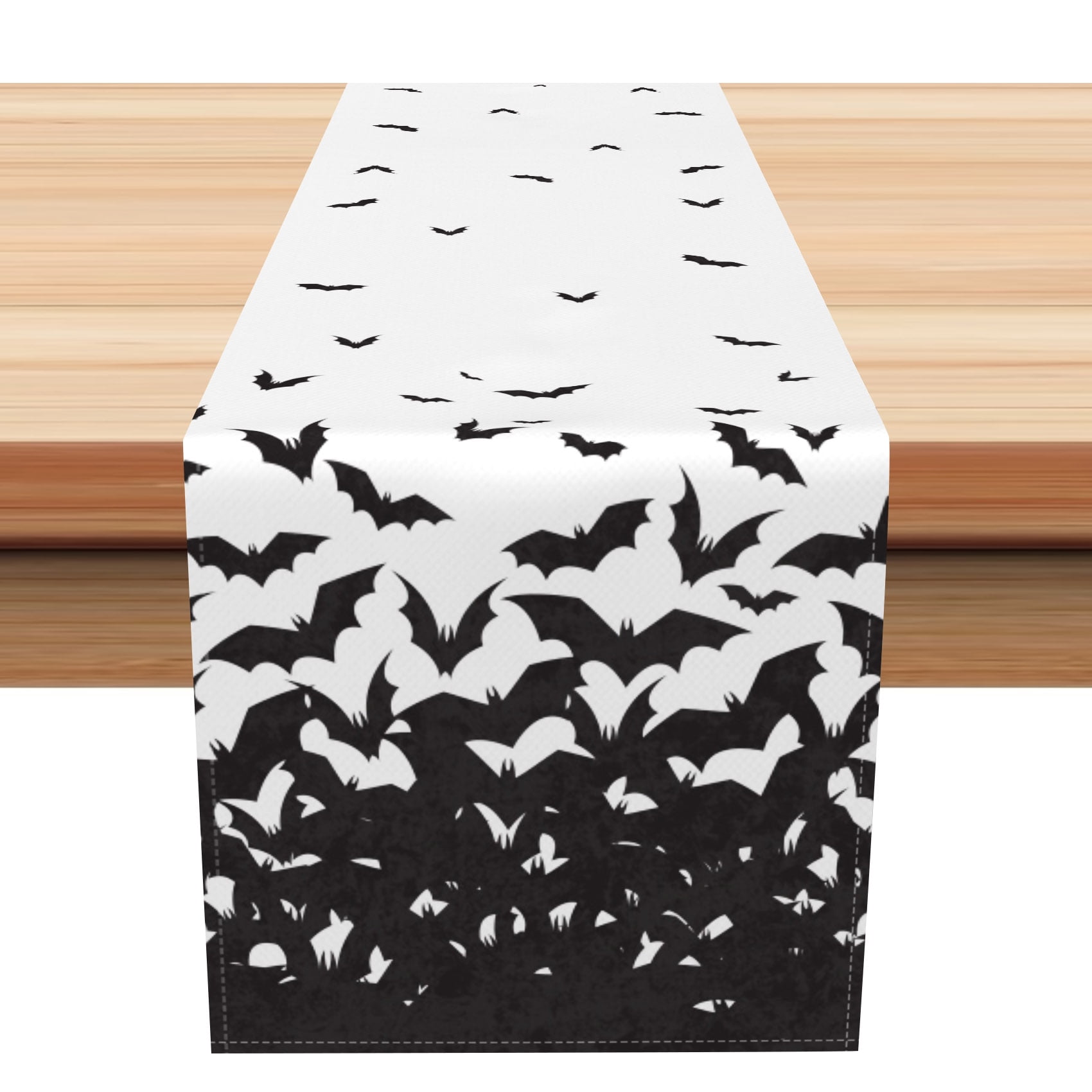 SUNOLIFE Halloween Table Runner Horror Black Crow Kitchen Dining Table ...