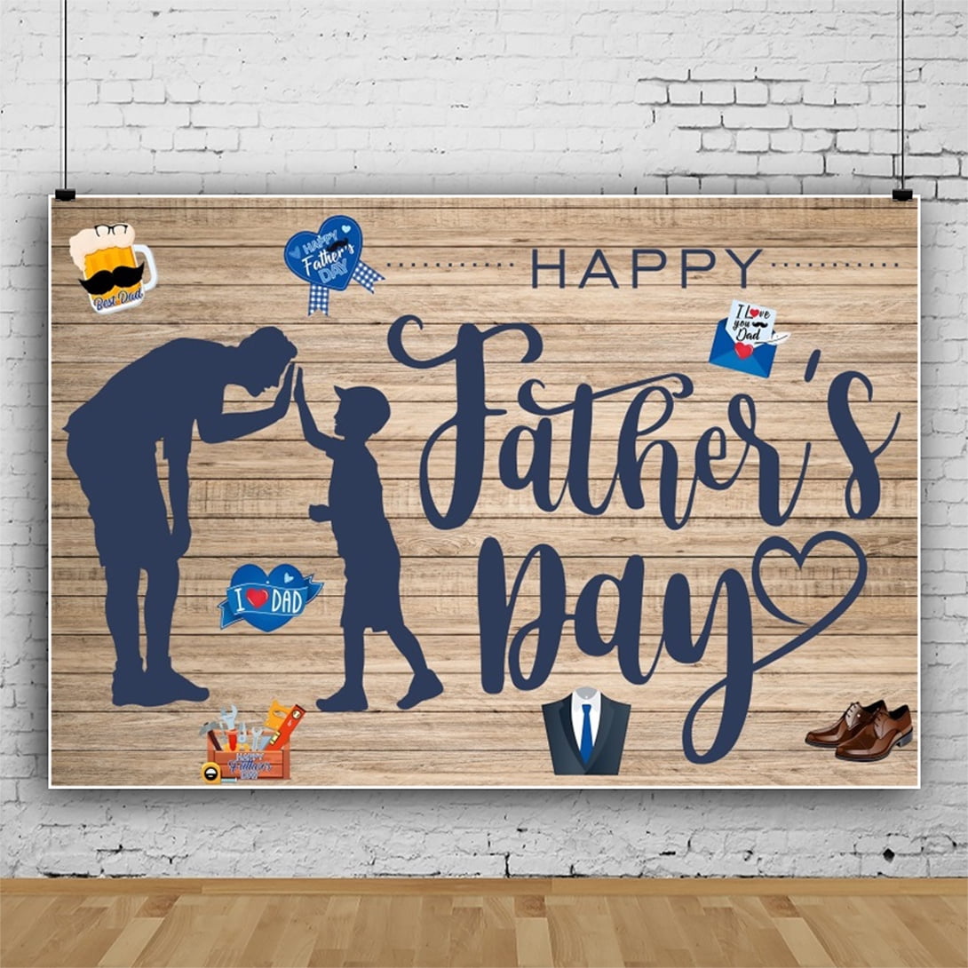 SUNOLIFE Happy Father's Day Backdrops Banner I Love Dad Photography ...