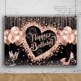 SUNOLIFE Pink Birthday Backdrops Banner Happy Birthday Background for ...