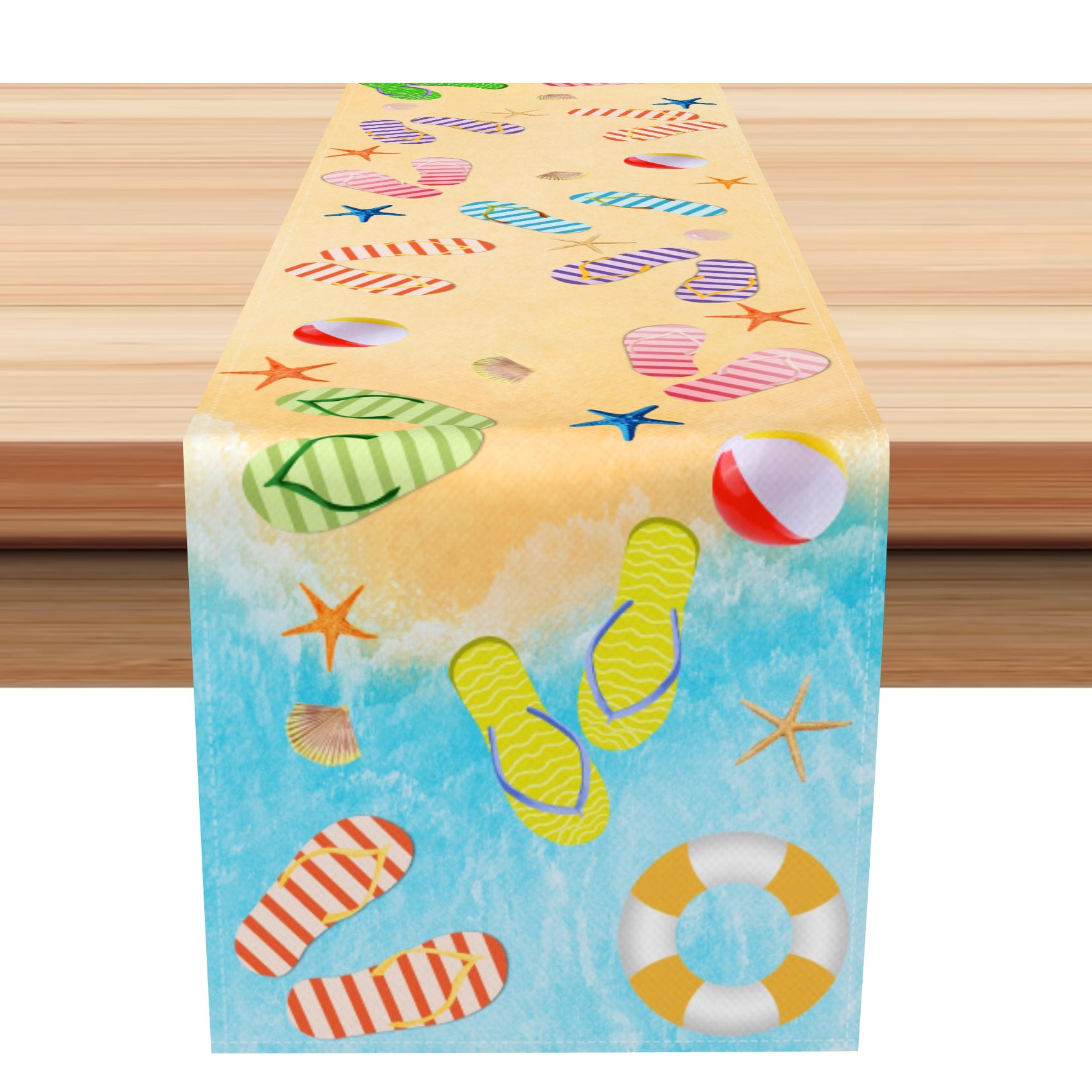 SUNOLIFE Summer Beach Table Runner,Hawaii Ocean Kitchen Dining Table ...