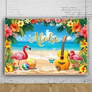 7x5FT Summer Backdrop Aloha Luau Theme Backdrop Hawaii Flamingo ...