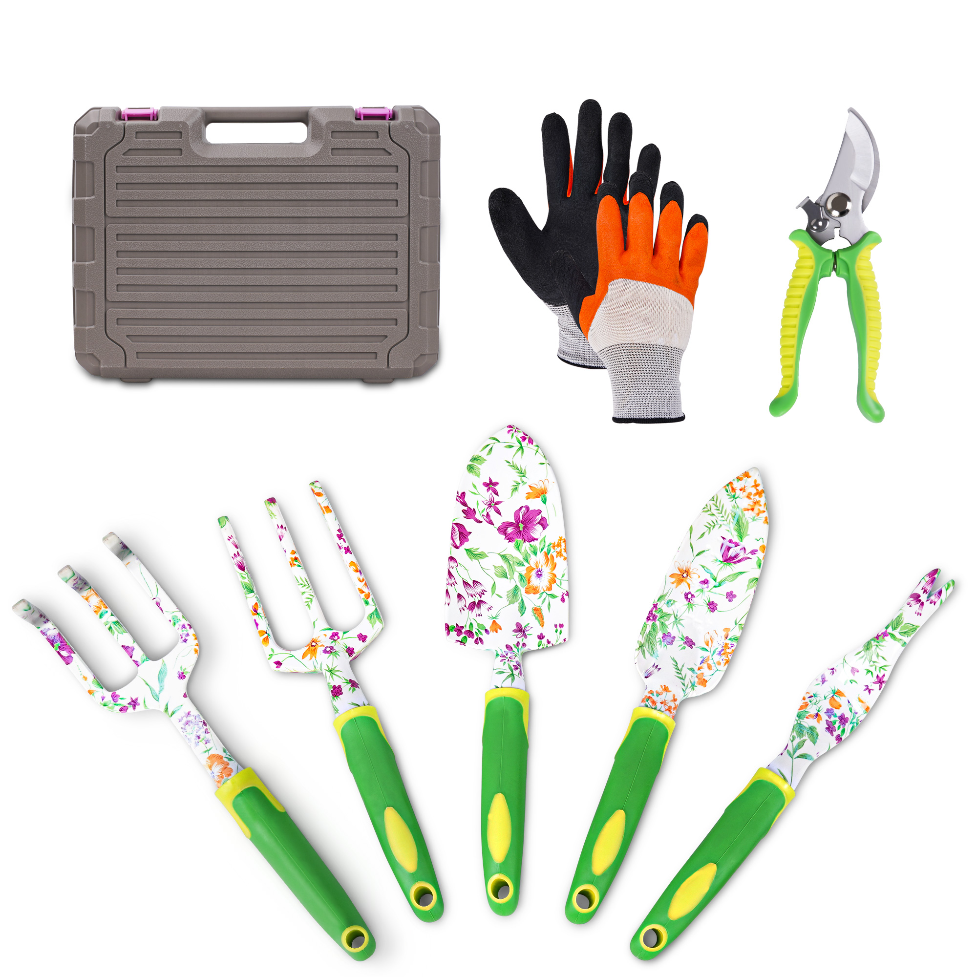 Ukoke 12 Piece Aluminum Garden Tools Set, Gardening Apron with Storage ...