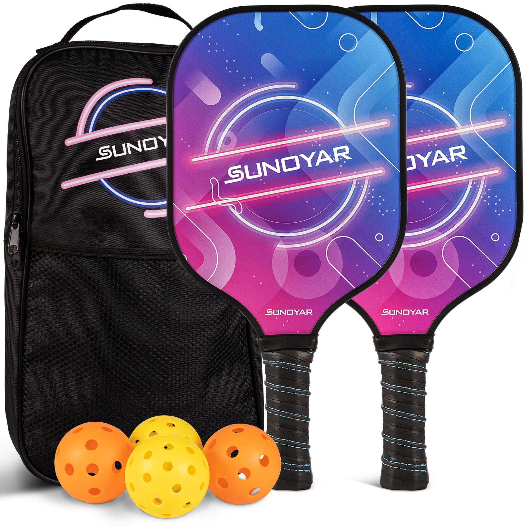 SUNOYAR Outdoor Equipment, Lightweight Fiberglass Pickleball Paddle Set ...