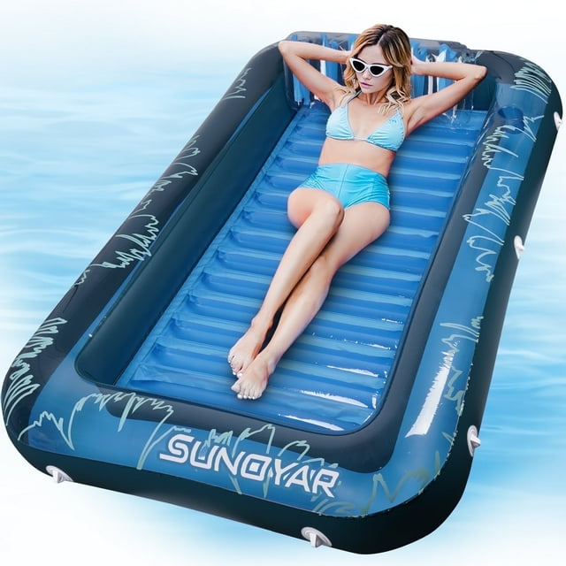 Free Shipping! SUNOYAR Pool Floats Adult, Inflatable Tanning Pool Lounger Float 73" x 46" Large ...