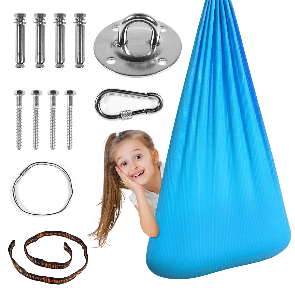 SUNOYAR Kids Sensory Swing, Indoor Outdoor Rope Hammock, Autism Toddler ...