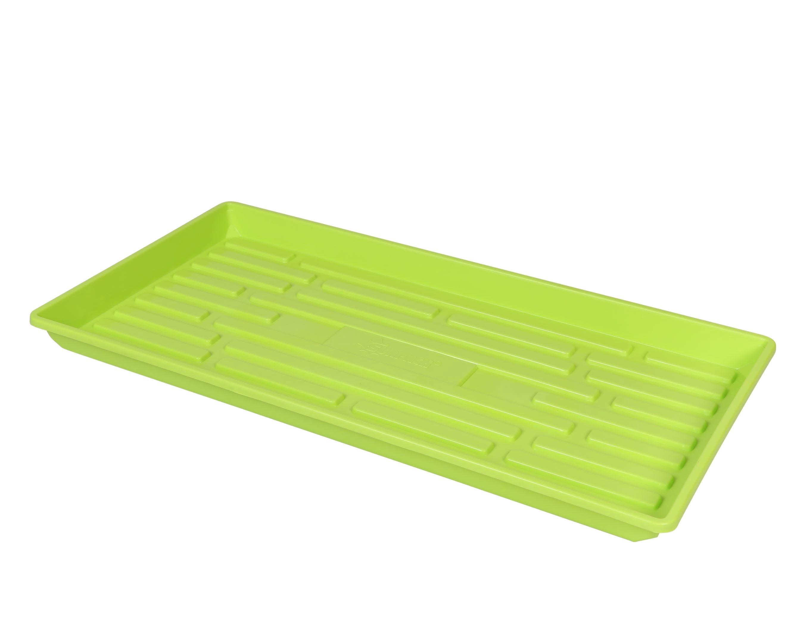 SUNPACK 10” x 20” Heavy Duty Shallow Plastic Seed Starting Tray, Lime ...