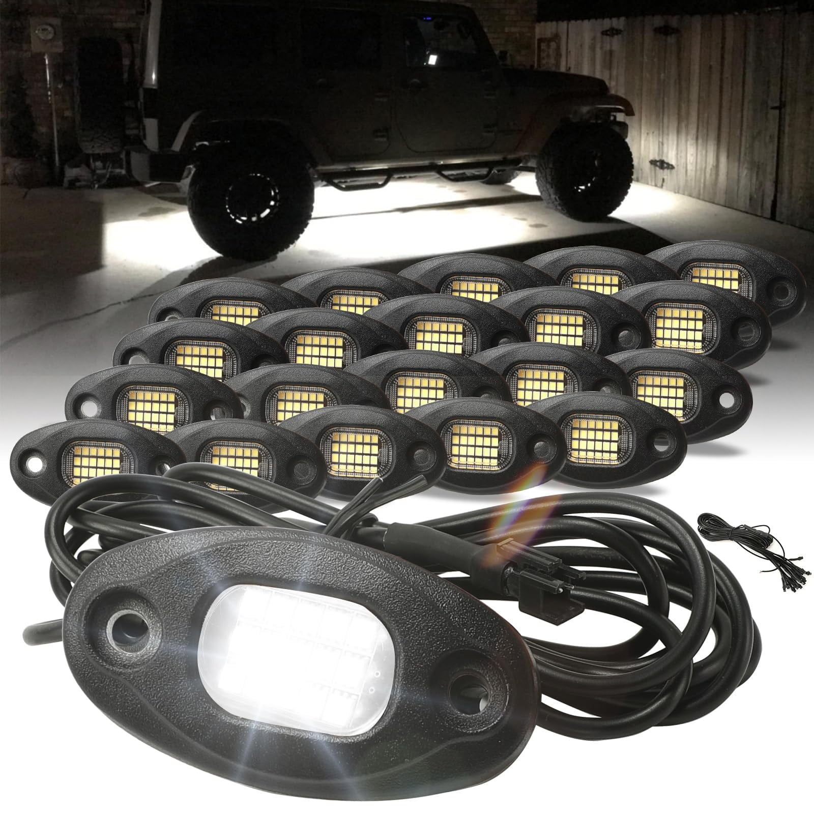 SUNPIE 20 Pods Plug MMF7 and Play White Rock Aluminium Metal, 24 High ...