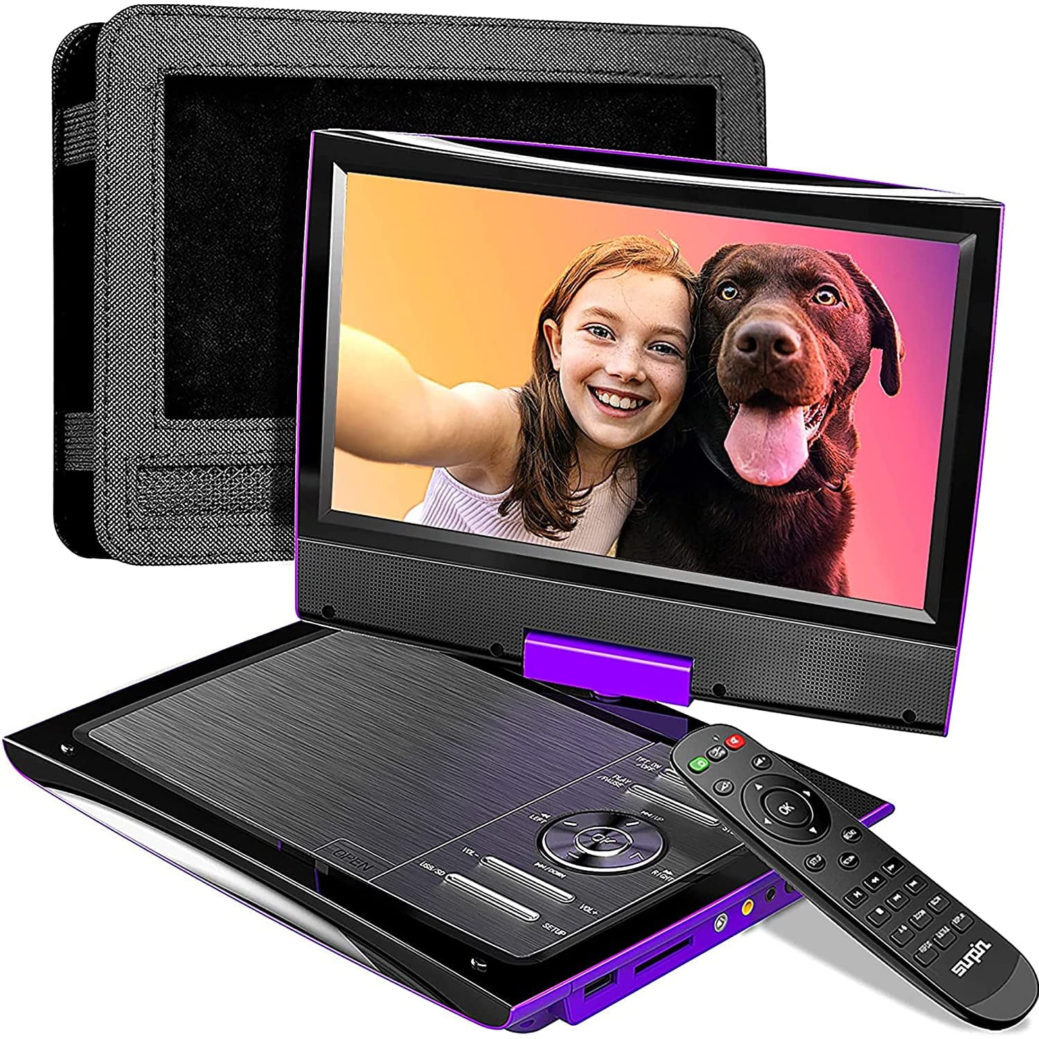 SUNPIN 9.5" Brightness Enhanced Portable DVD Player with Accessories ...