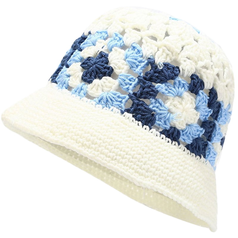 SUNRI Skin-friendly Wide Brim Spring Bucket Hat Crochet Floral Crochet ...