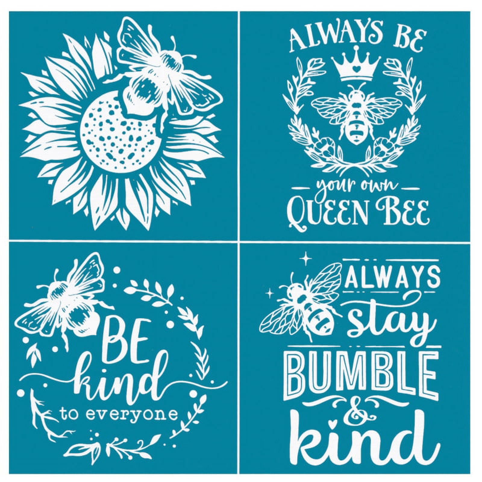 SUNRI Sunflower Bee Self-Adhesive Silk Screen Printing Stencil Mesh ...