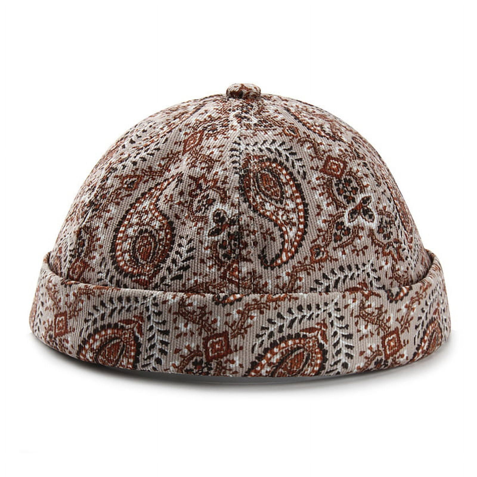 SUNRI Vintage Docker Cap with Paisley Decoration Brimless Hat Cotton ...