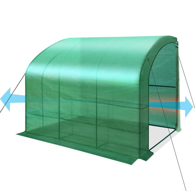 SUNRISEUMBRELLA 10x5x7'H Lean to Walk-in Wall Greenhouse Outdoor ...