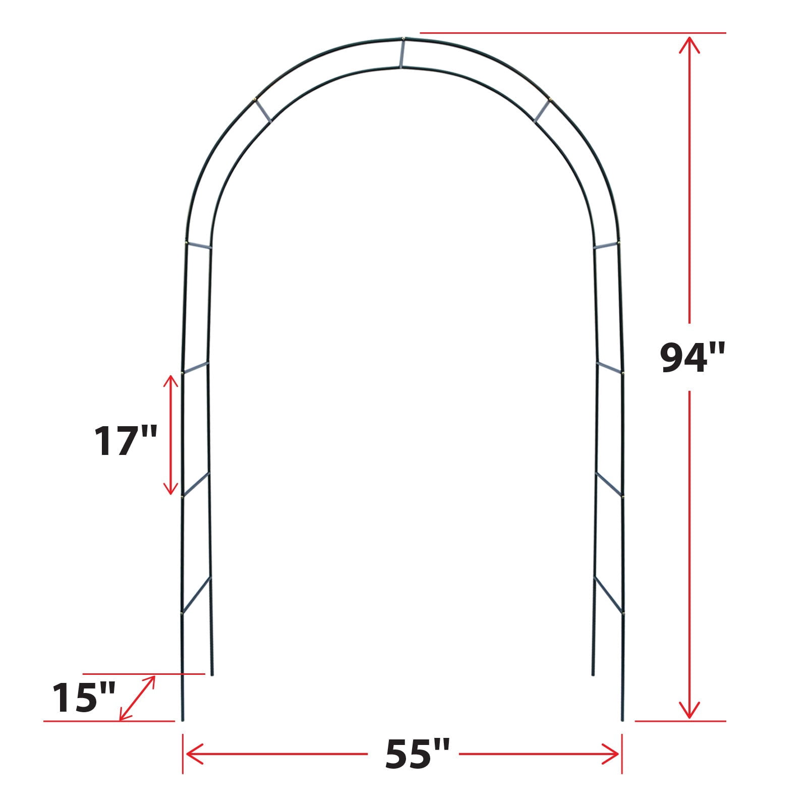 SUNRISEUMBRELLA 7.9ft Steel Garden Arch Arbor Climbing Plant Flower ...