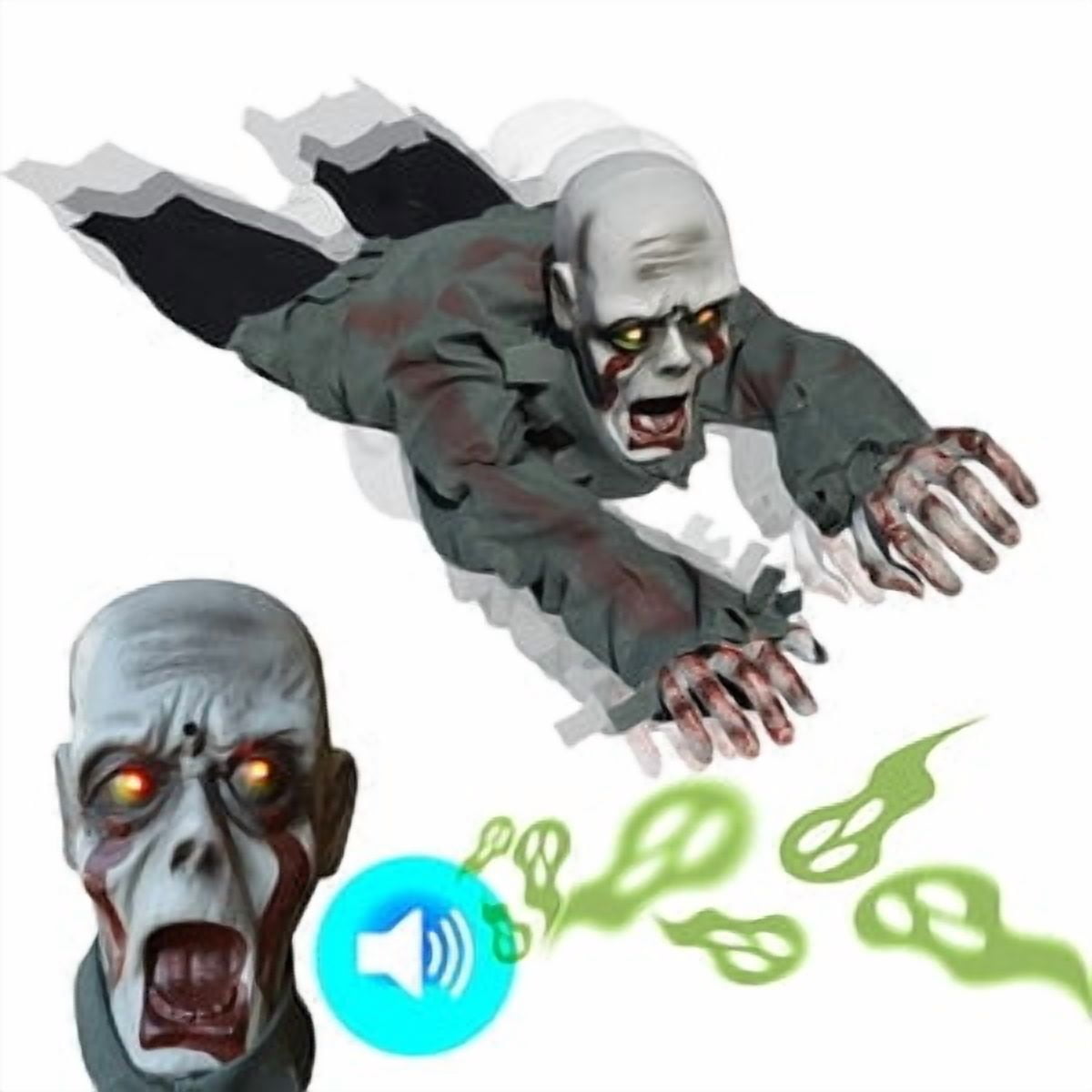 SUNRISEUMBRELLA Creeping Bloody Zombie Ghost Battery Operated Halloween ...