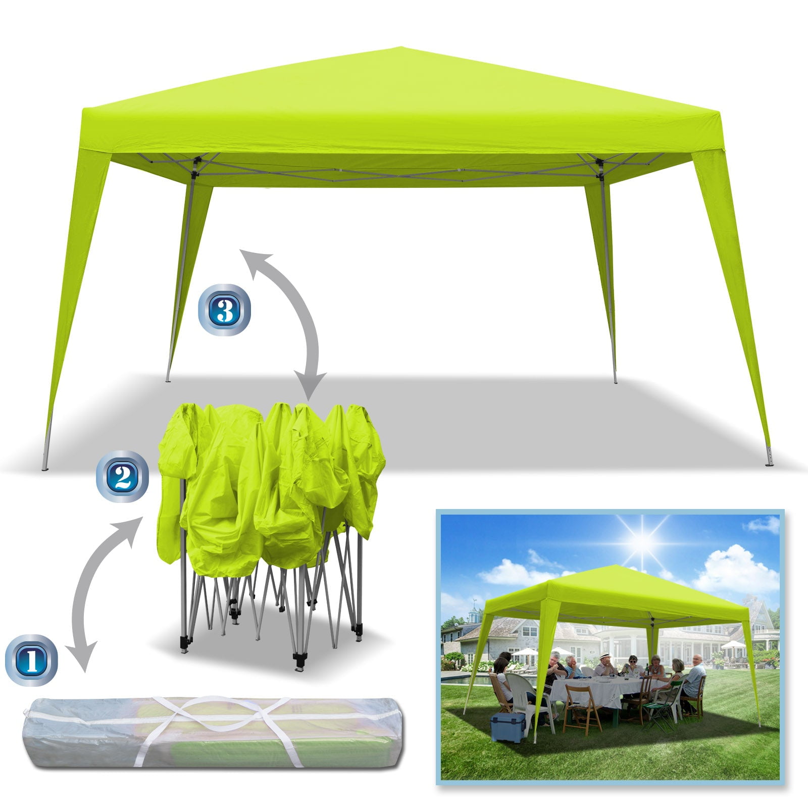 SUNRISEUMBRELLA EZ POP UP Wedding Party Tent 10'x10' Folding Gazebo ...