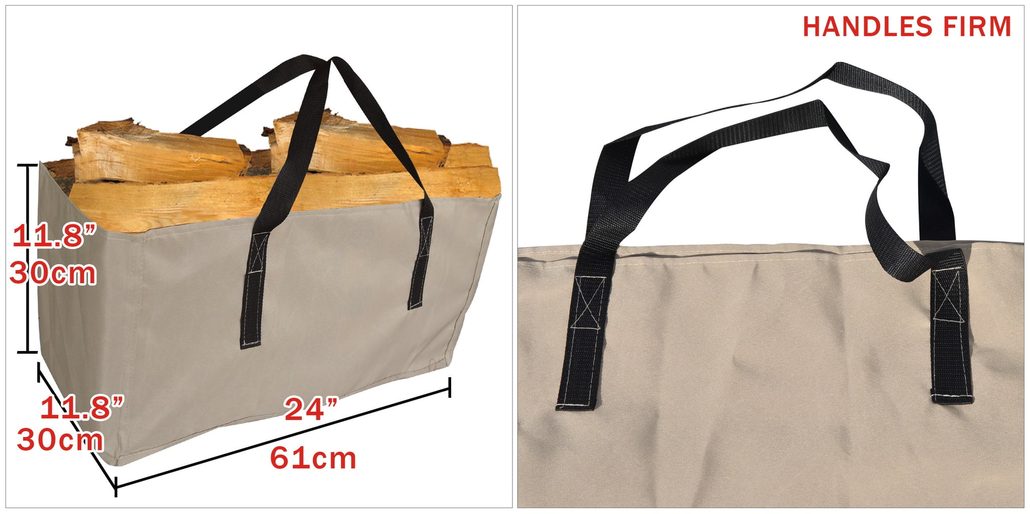 SUNRISEUMBRELLA Fireplace Log Tote Jumbo Bag Firewood Carry Storage ...