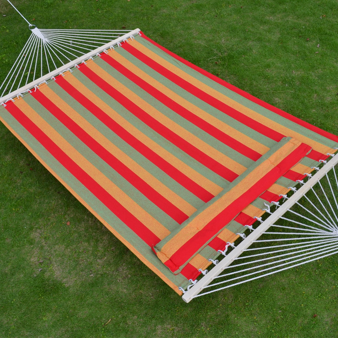 SUNRISEUMBRELLA Quilted Hammock with Pillow Heavy Duty Double Hammock ...