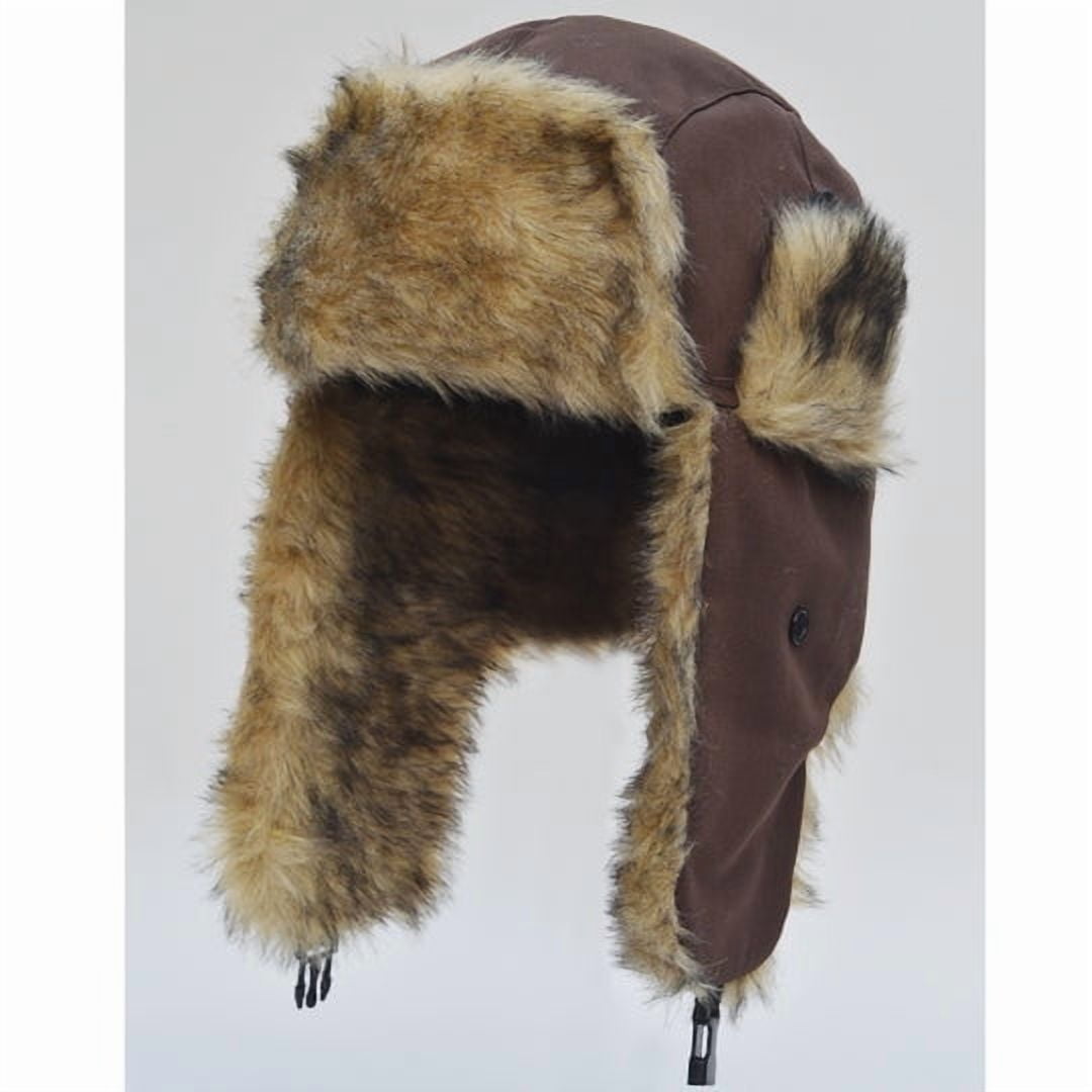 SUNRISEUMBRELLA Winter Ski Trapper Winter Hats Men Aviator Soft Faux ...