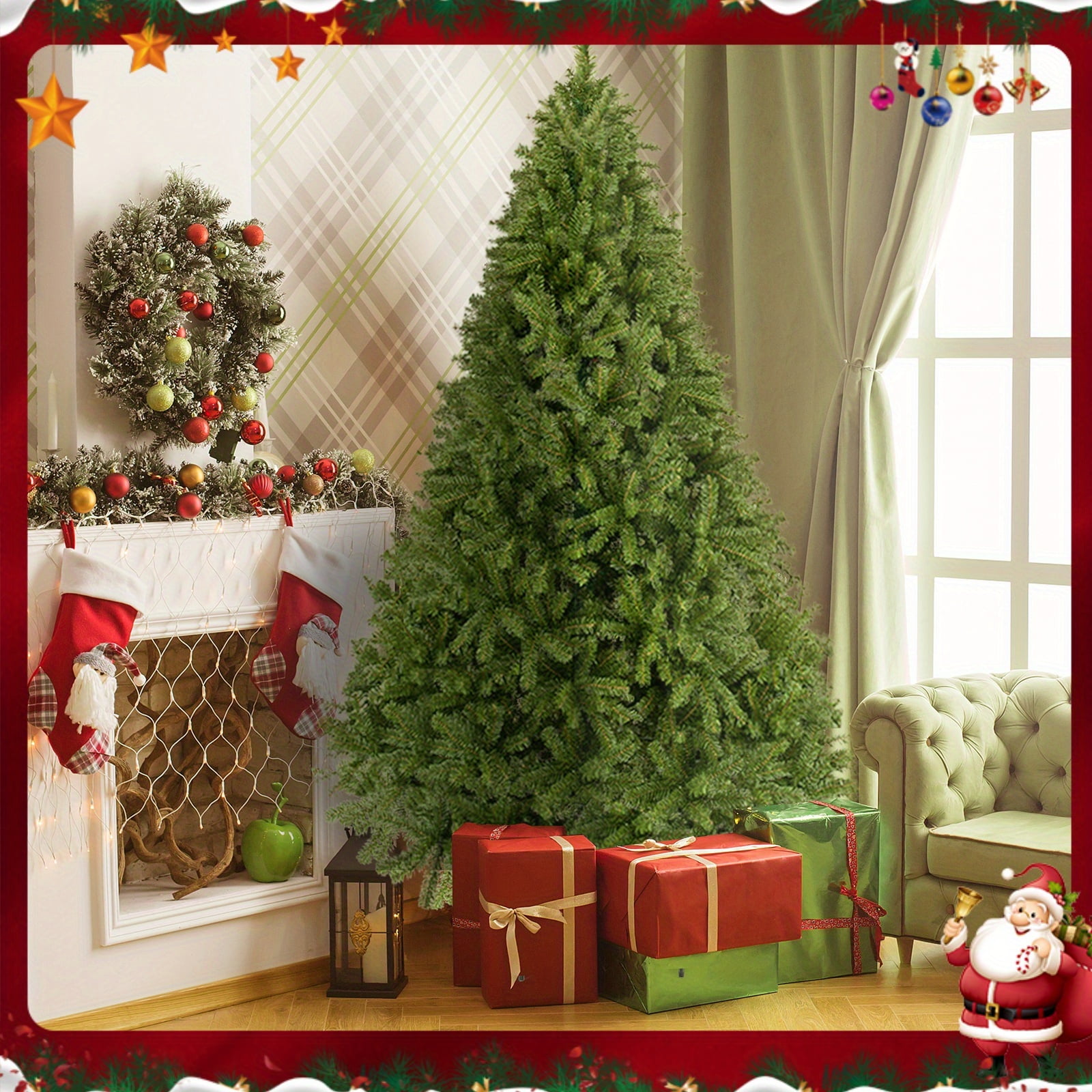 SUNROAD 7.5ft Automatic Tree Structure Christmas Tree, Full 1450 ...