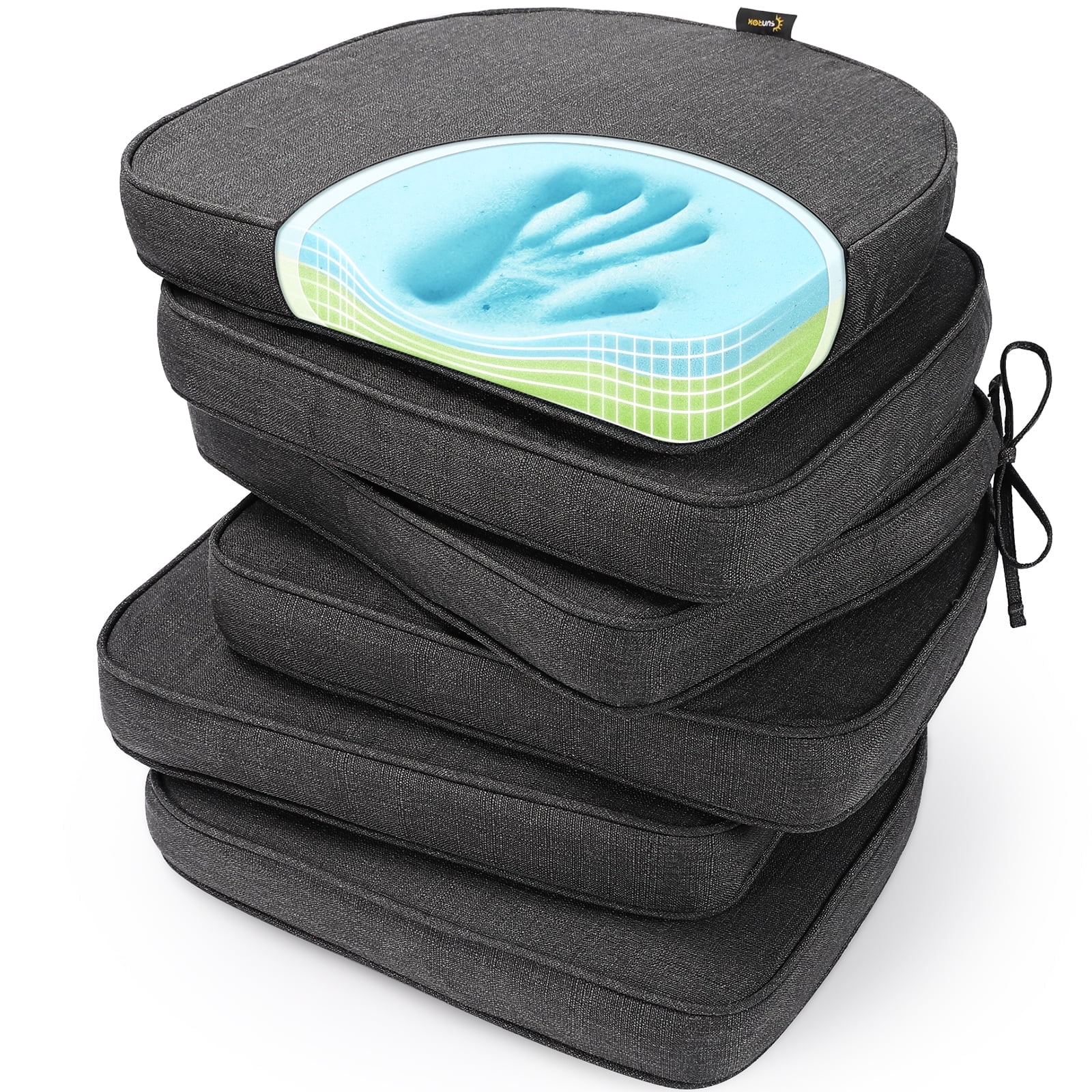 SUNROX Gel Memory Foam Chair Cushions, FadeShield Water-, Stain ...