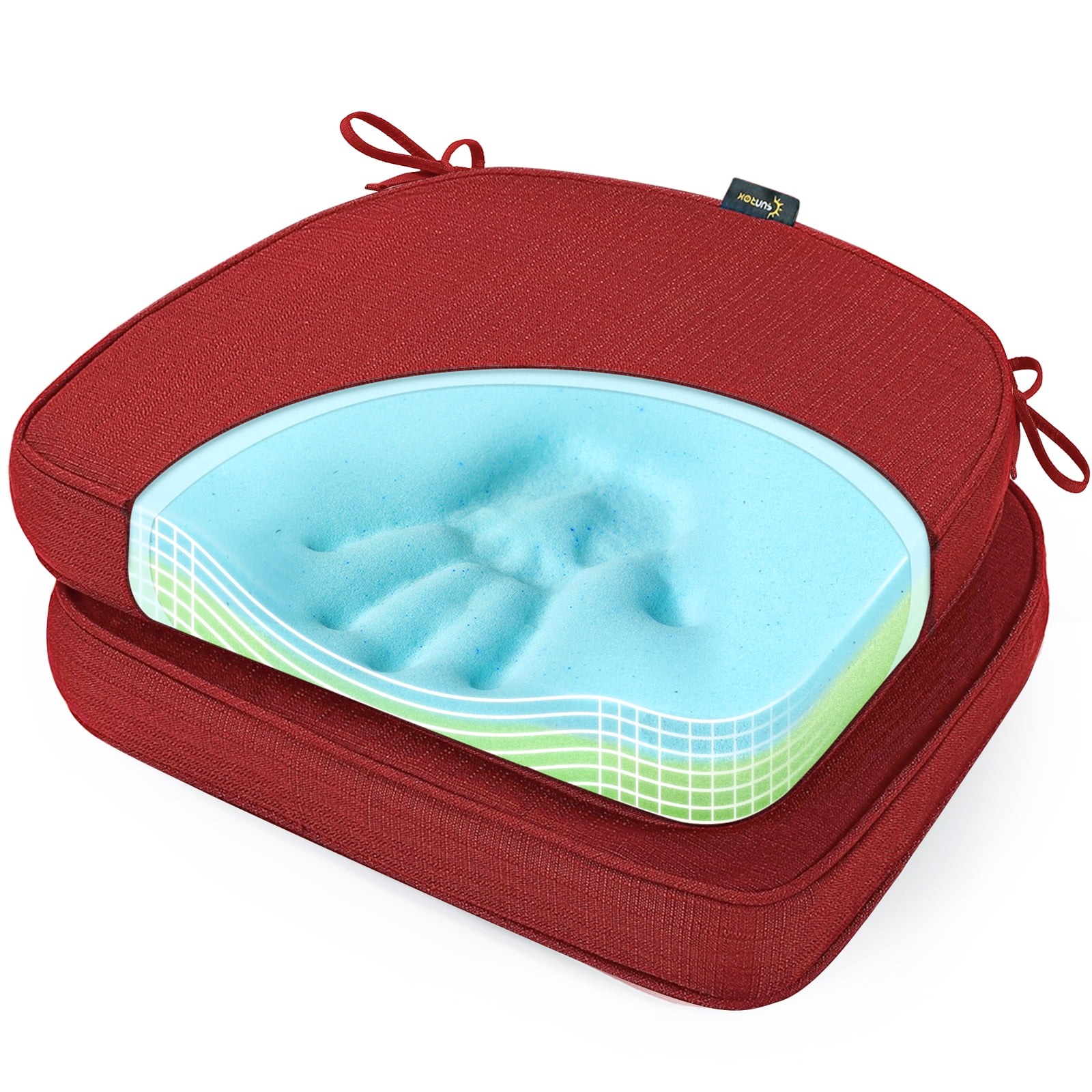 SUNROX Gel Memory Foam Chair Cushions, FadeShield Water-, Stain ...