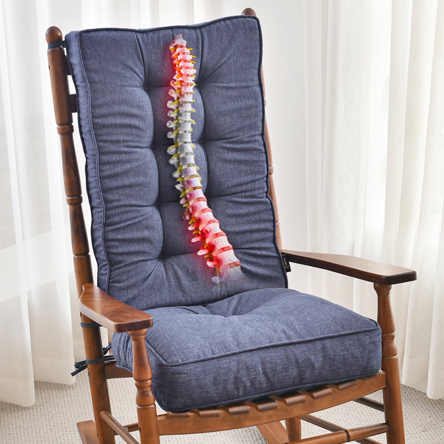 SUNROX Memory Foam Jumbo Rocking Chair Cushions, Set of Seat & Back ...