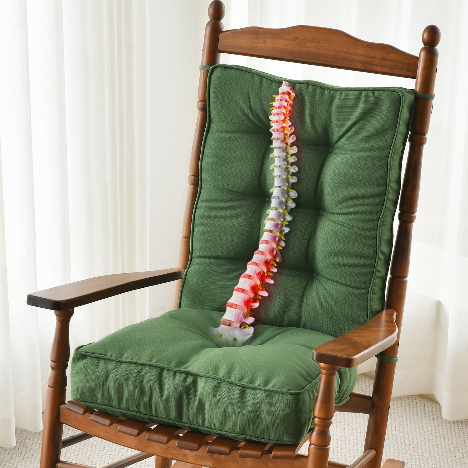 SUNROX Memory Foam Non Slip Rocking Chair Cushion, Set of Seat & Back ...