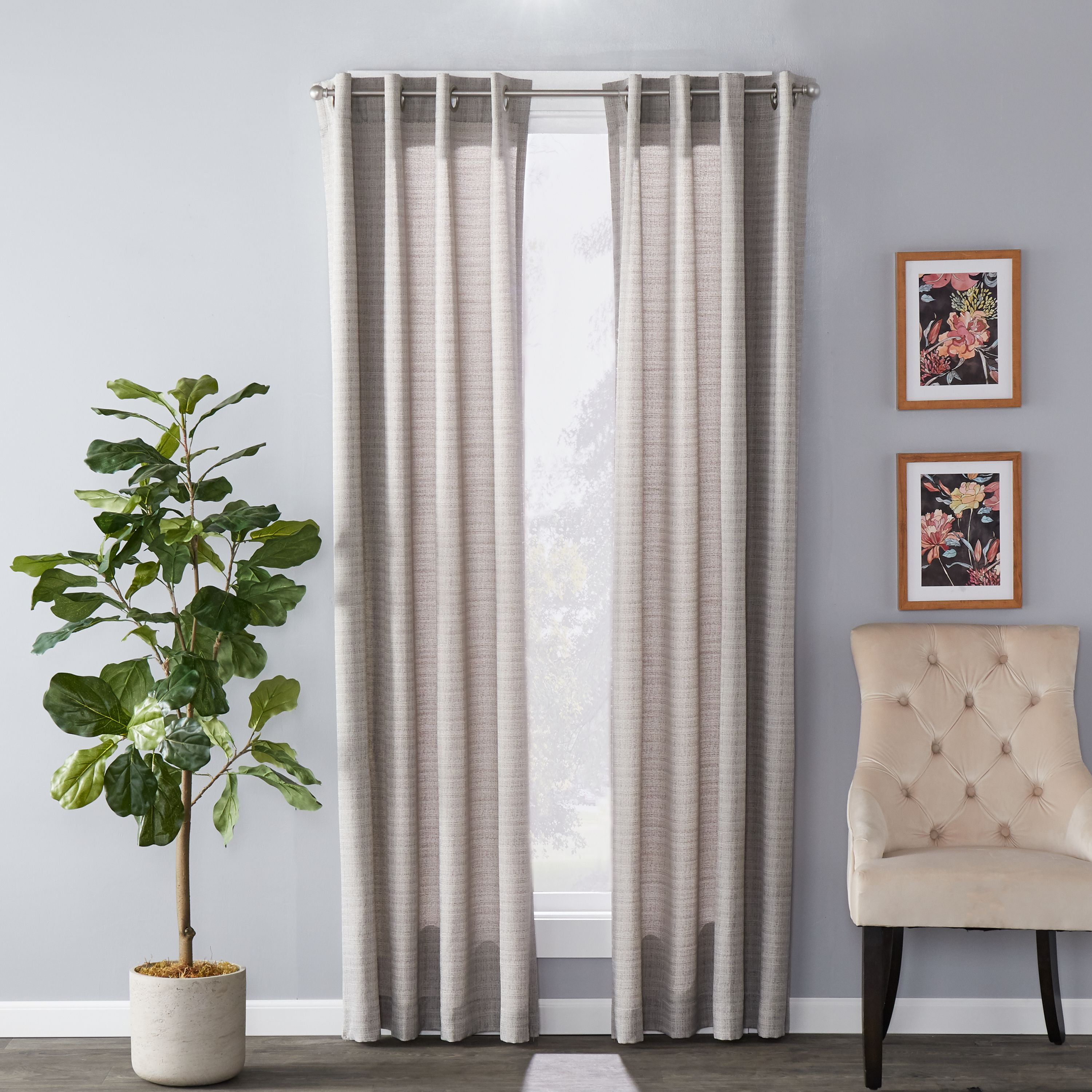 SUNSAFE by SKL Home Maeve Light Filtering Window Curtain Panel with UPF ...