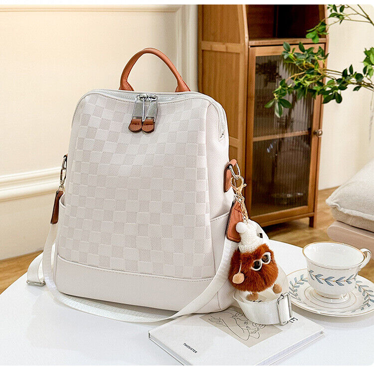 SUNSHINEWomens Ladies Leather Backpack Purse Anti-Theft Rucksack Travel ...