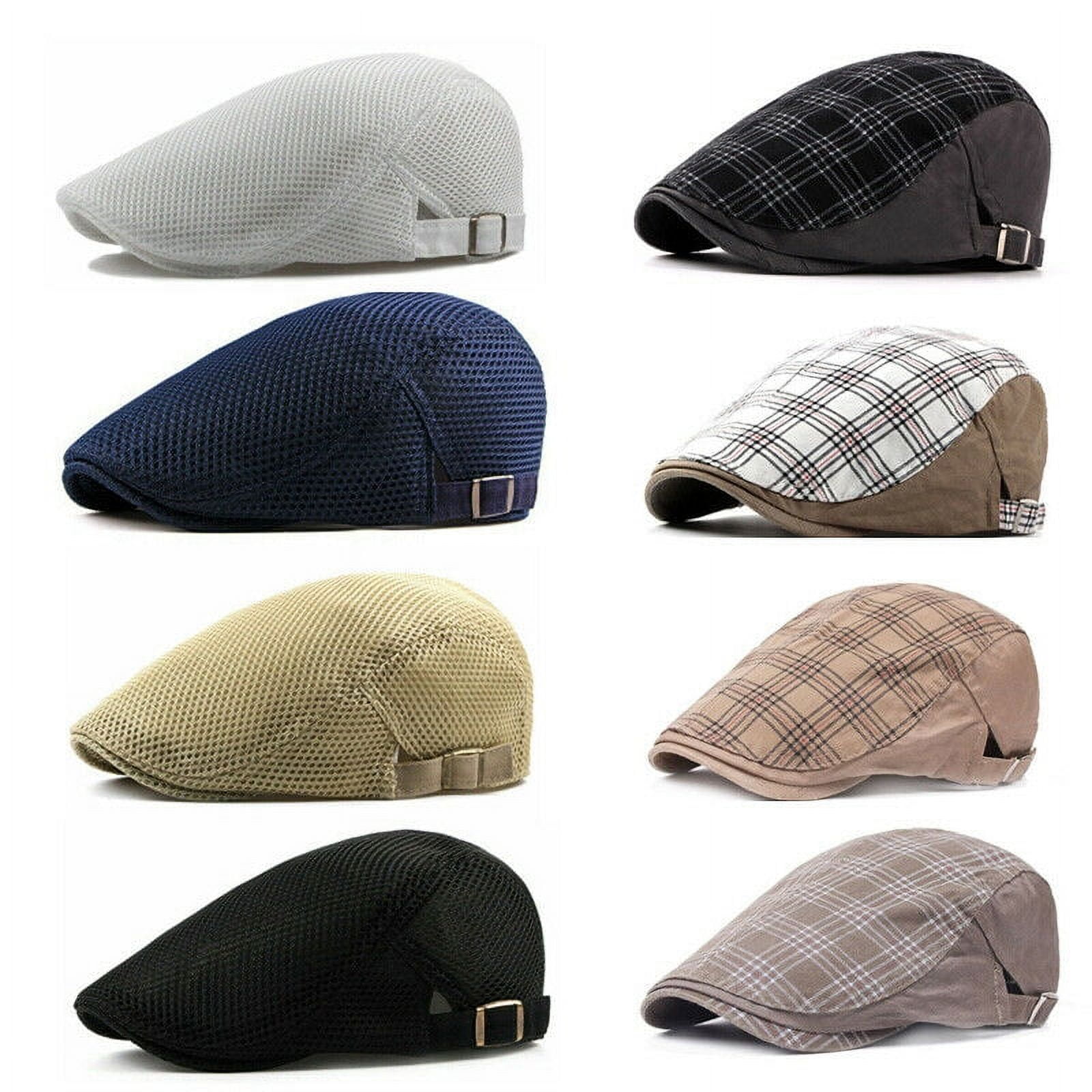 SUNSIOM Summer Men Newsboy Ivy Gatsby Cap, Grid Dark coffee - Walmart.com