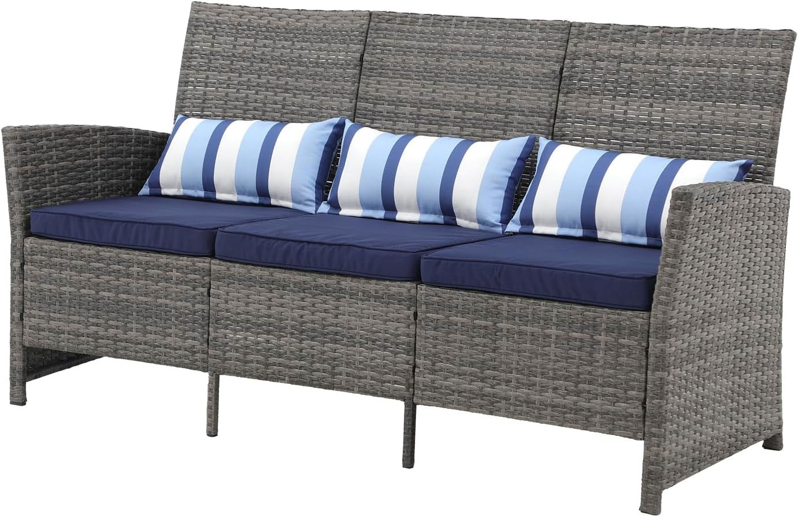 SUNSITT Outdoor Furniture 3 Seats Patio Couch, Outdoor Wicker Sofa ...