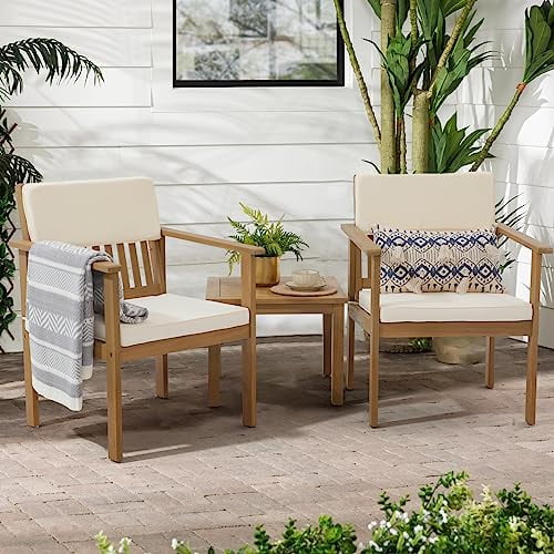 SUNSITT Patio Set 3 Piece Acacia Wood Outdoor Patio Furniture Set FSC ...