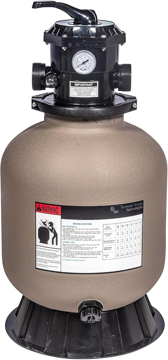 SUNSOLAR Swimming Pool Sand Filter — Corrosion-Proof Pool Cleaning ...