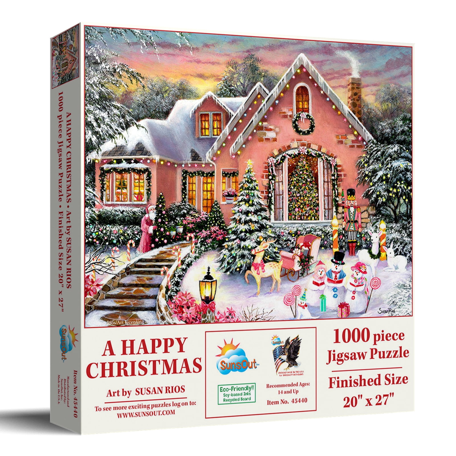 SUNSOUT INC - A Happy Christmas - 1000 pc Jigsaw Puzzle by Artist ...