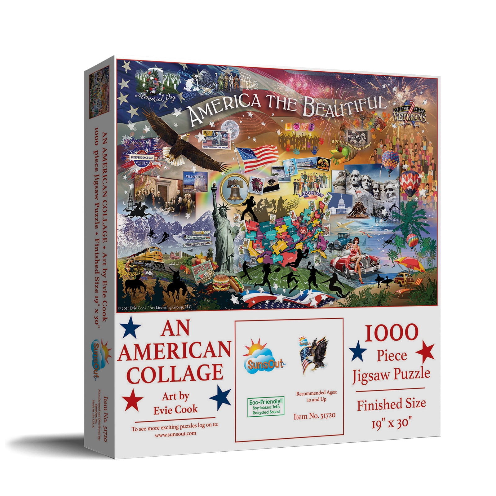 SUNSOUT INC - An American Collage - 1000 pc Jigsaw Puzzle by Artist ...