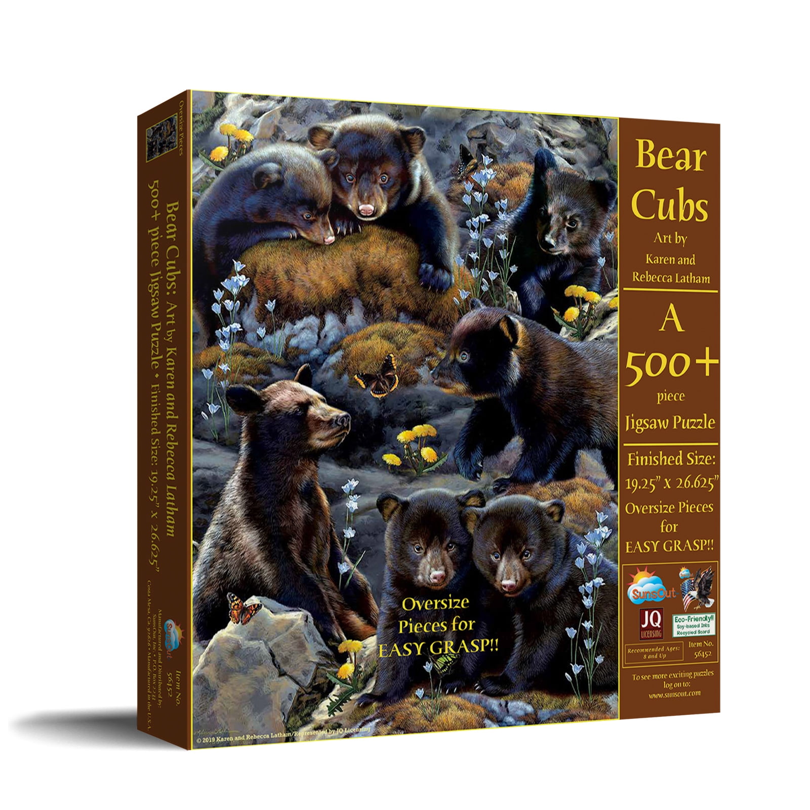 SUNSOUT INC - Bear Cubs - 500 pc Large Pieces Jigsaw Puzzle by Artist ...