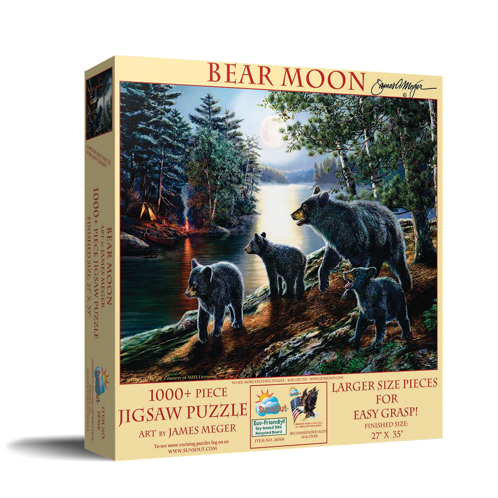 SUNSOUT INC - Bear Moon - 1000 pc Large Jigsaw Puzzle by Artist James ...