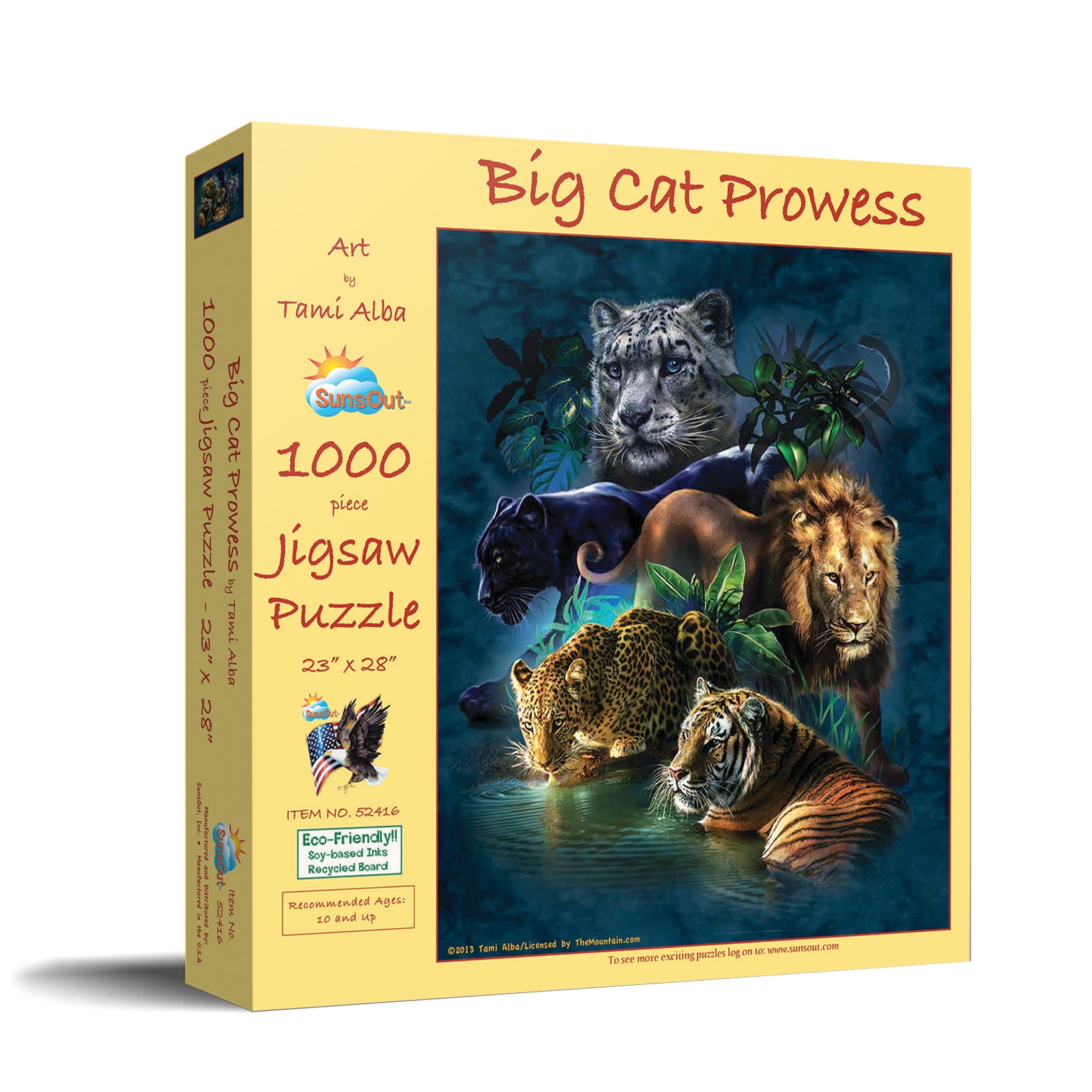SunsOut Big Cat Prowess 1000-Piece Jigsaw Puzzle, Finished Size 23x28 ...