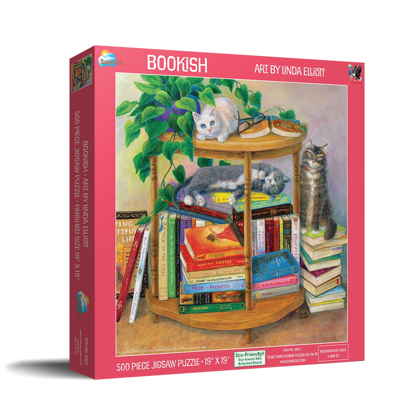 SUNSOUT INC - Bookish - 500 pc Jigsaw Puzzle by Artist: Linda Elliott ...
