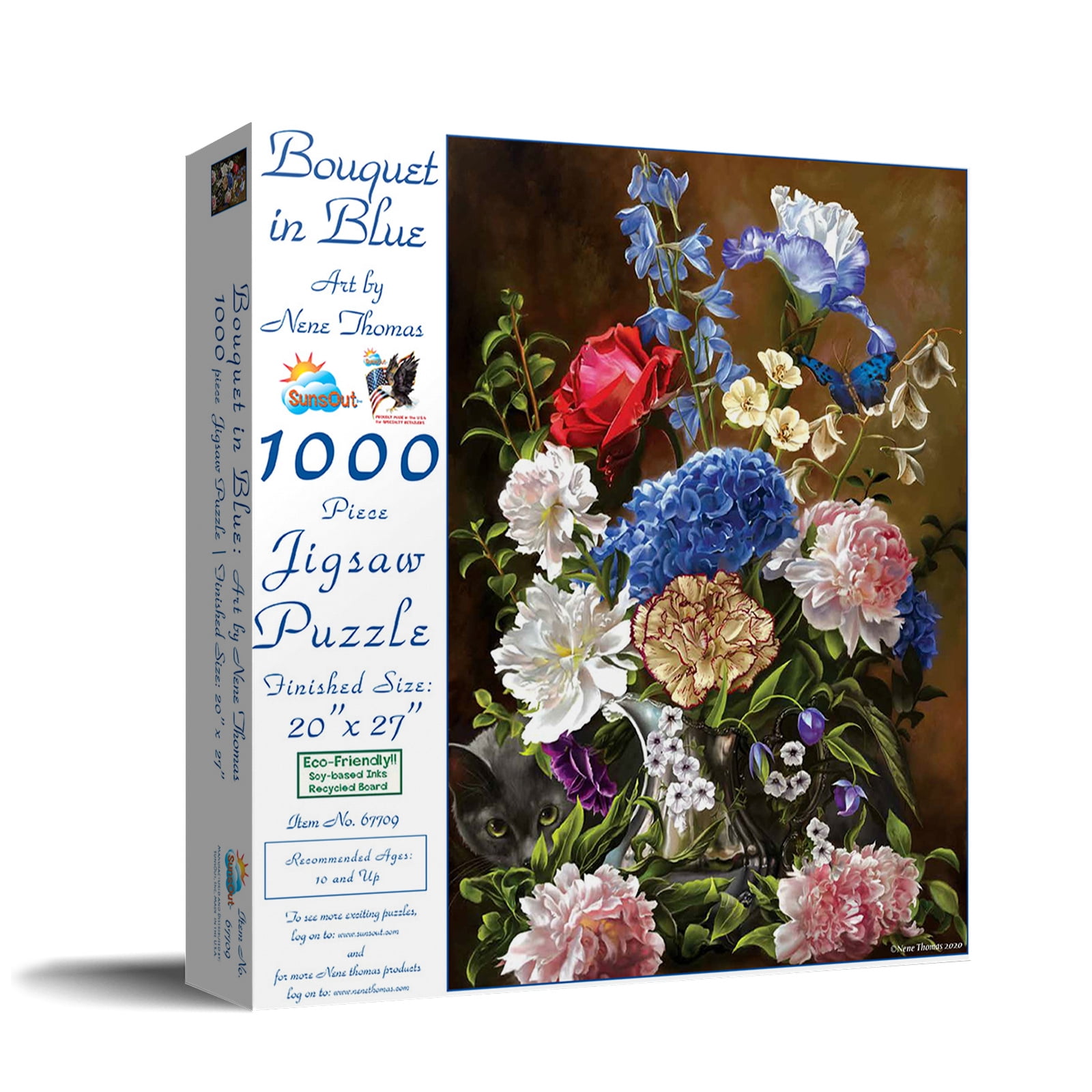SUNSOUT INC - Bouquet in Blue - 1000 pc Jigsaw Puzzle by Artist: Nene ...