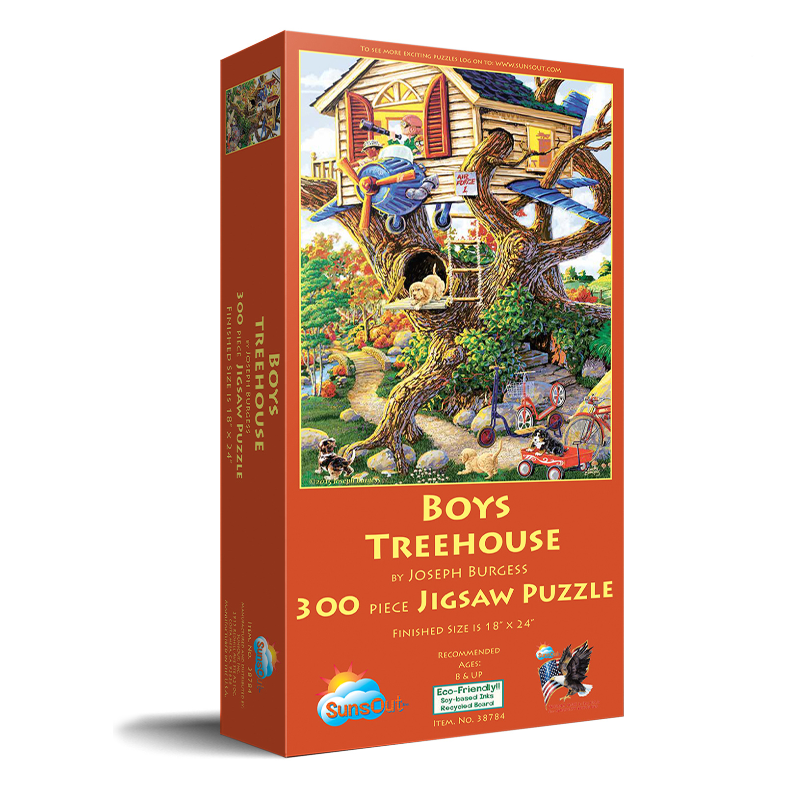 SUNSOUT INC - Boys Treehouse - 300 pc Jigsaw Puzzle by Artist: Joseph Burgess - Finished Size 18 ...