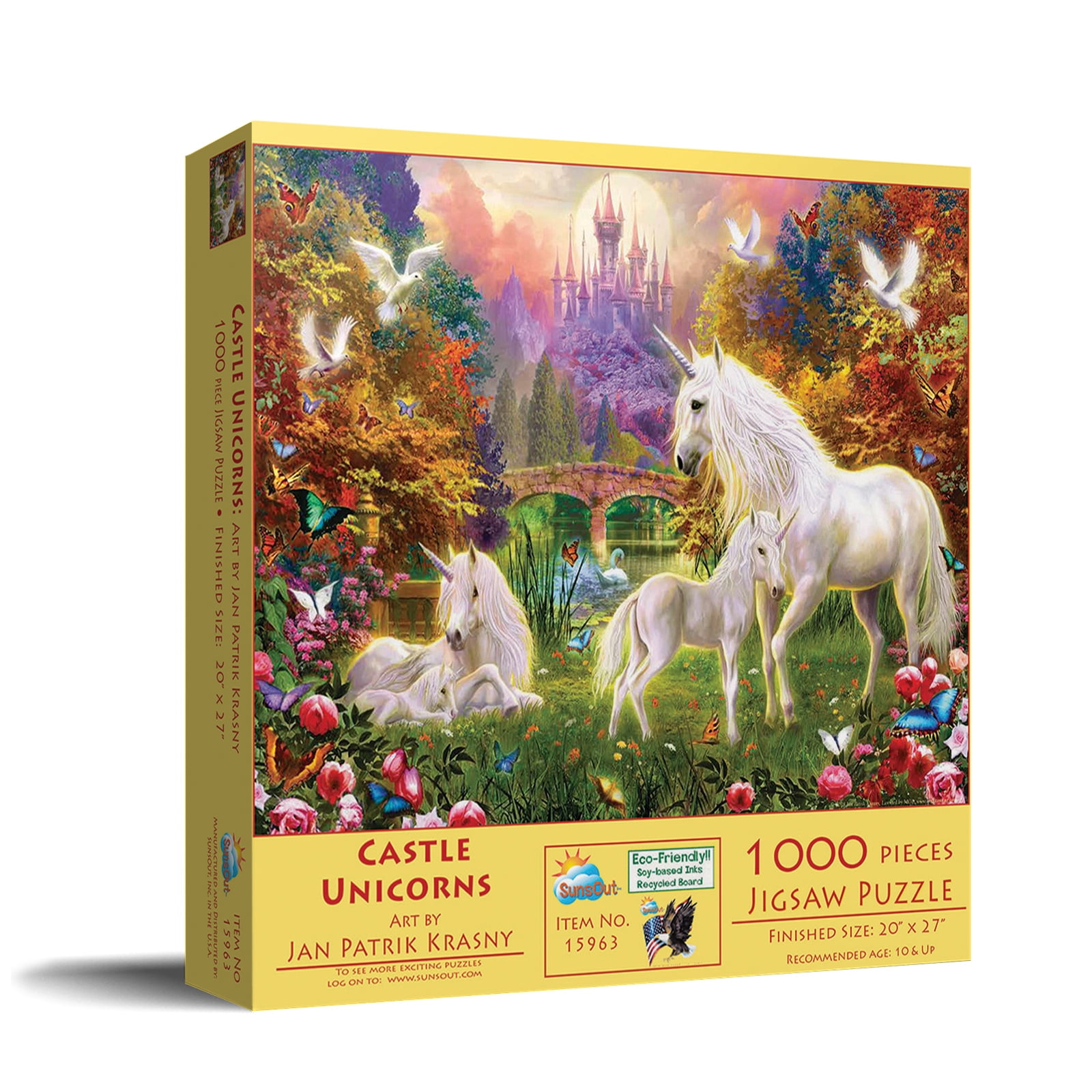 SUNSOUT INC - Castle Unicorns - 1000 pc Jigsaw Puzzle by Artist: Jan ...