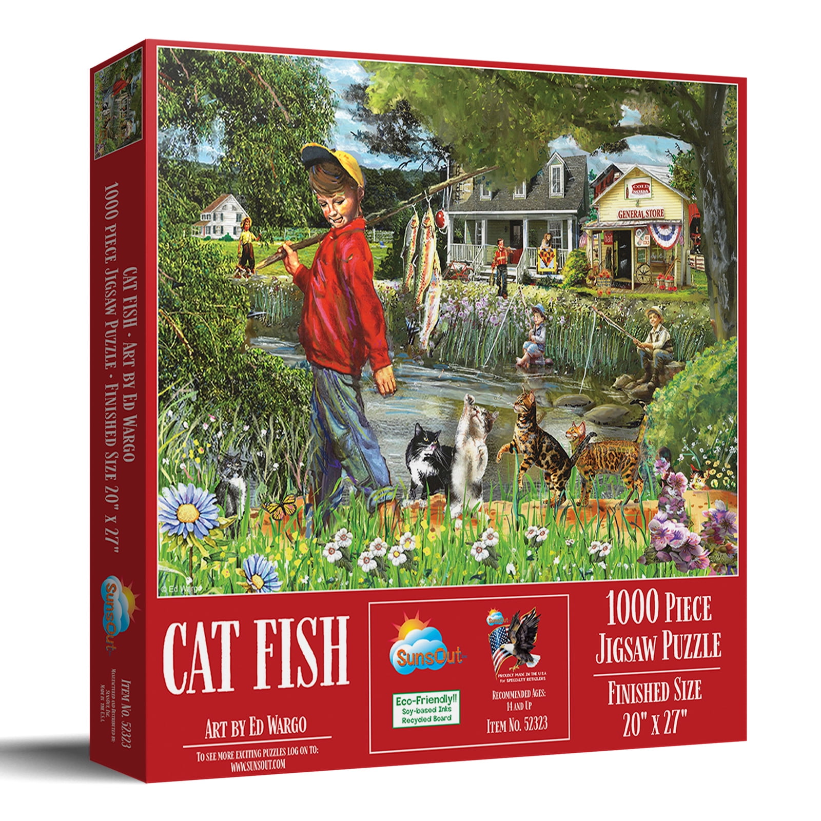 SUNSOUT INC - Cat Fish - 1000 pc Jigsaw Puzzle by Artist: Ed Wargo ...